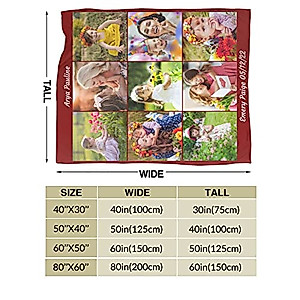 EAQ Custom Blanket with Picture Custom Collage Blanket Make a Customized Throw Blanket for Kids/Adults/Family, Souvenir, Gift