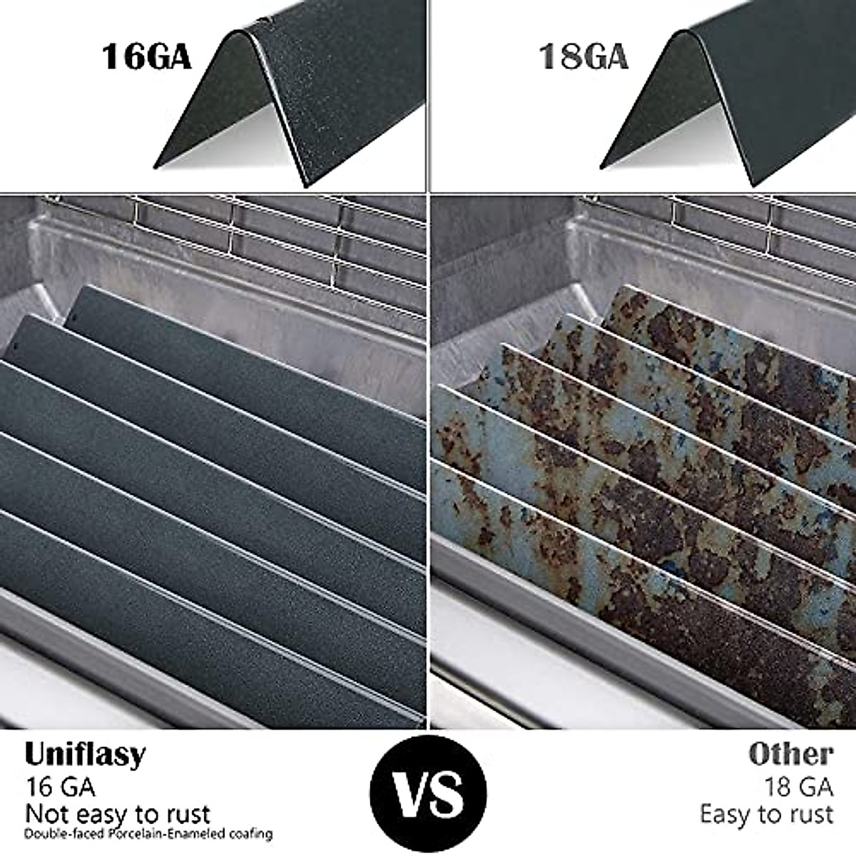 Uniflasy 7507 Grill Replacement Part Kit for Weber Genesis Silver A, Spirit 200 Series, Spirit 500, Spirit E-210, Spirit E-200, S-200, S-210 7507 Grill Burner Tube Set with 7535 Flavorizer Bar, 7534