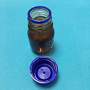 Amber Brown Glass Graduated Acid Reagent Bottle autoclavable with Blue Cap GL45 (500ml)