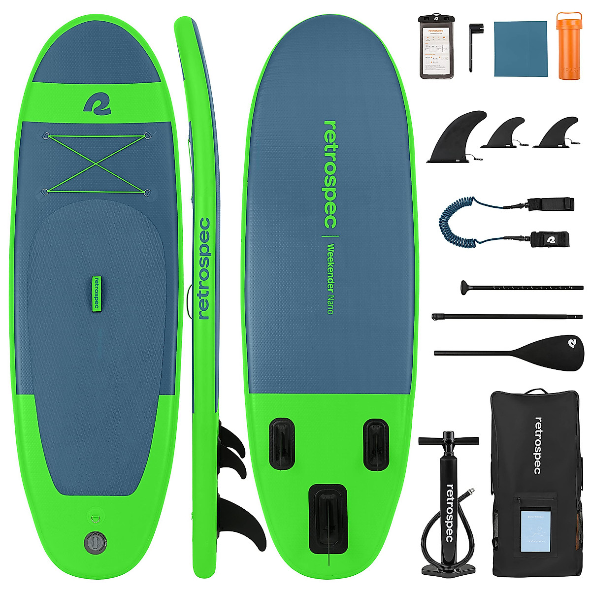 Retrospec Weekender-Nano 8ft. Inflatable Stand Up Paddleboard,Marine Blue
