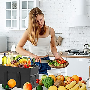 Steranka Extra Large Utility Tote Bag,Large Tote Bag Reusable Grocery Bags Collapsible Tote for Groceries,Storage,Picnic,Beach,Black