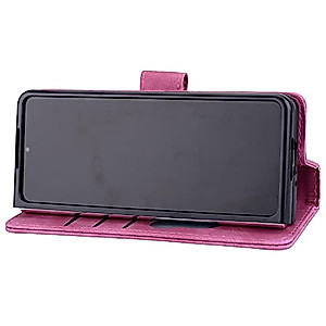 EAXER for Samsung Galaxy Z Fold 3 Case, Shockproof Sakura Leather Card Slots PU Wallet Case Cover (Rose)