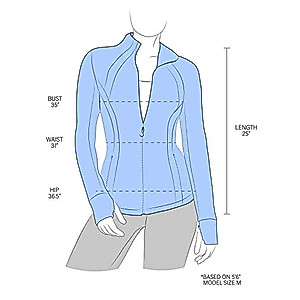 90 Degree By Reflex Women’s Lightweight, Full Zip Running Track Jacket - Black - Small