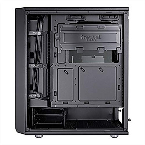 Fractal Design Meshify C - Compact Computer Case - High Performance Airflow/Cooling - 2X Fans Included - PSU Shroud - Modular Interior - Water-Cooling Ready - USB3.0 - Tempered Glass - Blackout