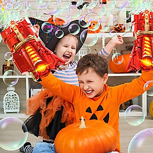 ROHSCE Bubble Machine Gun, Automatic Bubble Blaster for Toddlers Kids Ages 5 6 7 8 9 10 11 12 Year Old, Great Gifts for Children Adult, Bubble Shooter with Led Lights for Outdoor Party, Bubble Blower