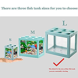 Small Betta Fish Tank, Large Fish Tank Fish Bow Aquarium with Imitation Starfish Coral Decoration, Clear Stackable Cube Tank for Ant Feeding Jellyfish Goldfish Moss Balls Insects,76oz