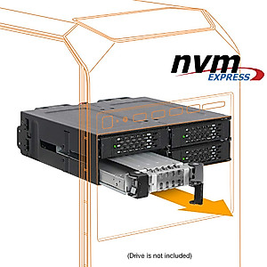 ICY DOCK 4 Bay 2.5 NVMe U.2/U.3 SSD PCIe 4.0 Rugged Mobile Rack Enclosure for 5.25" Bay (4 x Mini-SAS HD) | ToughArmor MB699VP-B