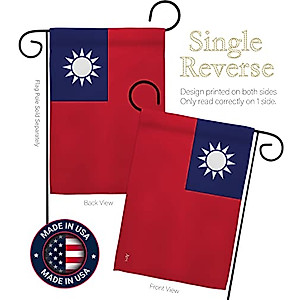 Americana Home & Garden Taiwan Garden Flag Set Wood Dowel Regional Nation International World Country Particular Area House Decoration Banner Small Yard Gift Double-Sided, Made in USA