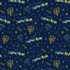 The Dreidel Company Happy Hanukkah Gift-Wrap Chanukah 17.5" in. X 180" in. Each (Happy Hanukkah 4 Roll Variety Pack)