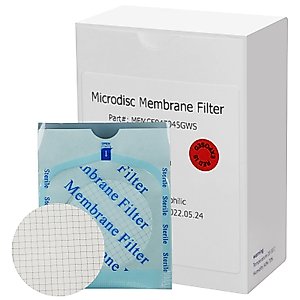 SimPure MCE Gridded Membrane Filter Sterile, 47mm Diameter and 0.45um Pore Size, Individual Pack Membrane Disc Filter, Hydrophilic Filter Paper, Pack of 100