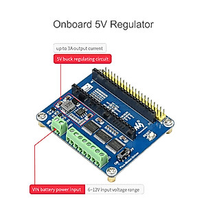 waveshare DC Motor Driver Module for Raspberry Pi Pico, Driving up to 4X DC Motors, Onboard PCA9685 PWM Driver, TB6612FNG Dual H Bridge Motor Driver and 5V Regulator, Suitable for 2WD or 4WD Driving