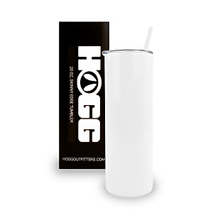 Hogg 20 oz Sublimation Tumblers Edge (9 Units) - Flat Bottom, Sublimation Blanks, Bulk Tumblers with Lids and Straws, 20oz Skinny, Blank Cups