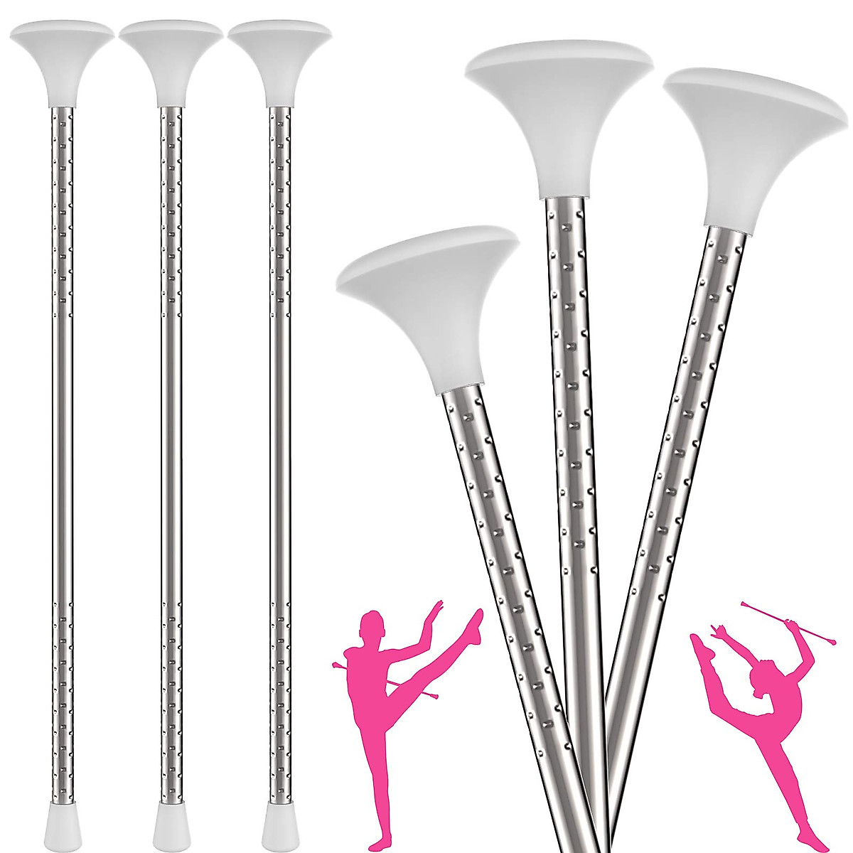 ABOAT 21" White Baton Twirling Marching Batons Mini Shaft Baton Cheerleader Dance Baton (21 inch 1PACK, White)