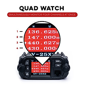 BTECH UV-25X2 (Second Gen.) Mini Mobile 25 Watt Dual Band Base, Mobile Radio: VHF, UHF Amateur (Ham)