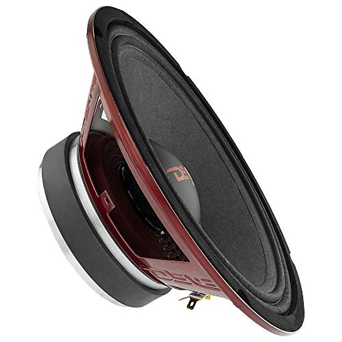 DS18 PRO-X10.4M Loudspeaker - 10", Midrange, Red Steel Basket, 600W Max, 300W RMS, 4 Ohms - Premium Quality Audio Door Speakers for Car or Truck Stereo Sound System (1 Speaker)
