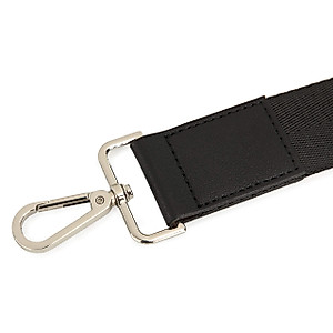 lola mae Wide Shoulder Strap Replacement Adjustable, Removable Guitar Style Multicolor Canvas Crossbody Strap for Handbags (Black-Silver hardware AS148)