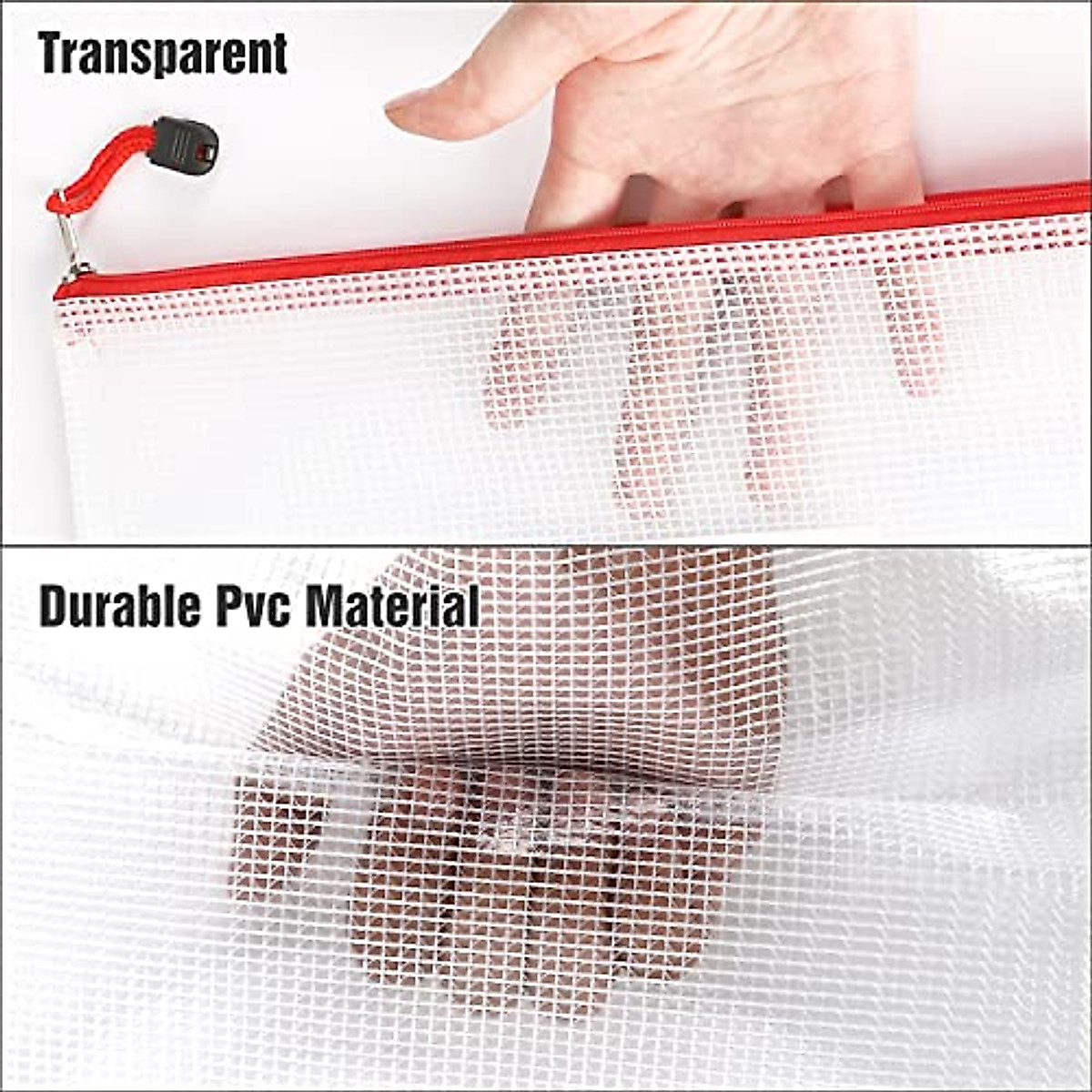 EOOUT 16pcs A3 Zipper Bags, Mesh Zipper Pouch, Document Bag with Labels, Plastic Zip File Folders in 16 Colors, Letter Size, Zipper Bags for Organizing, for School, Board Games and Office Supplies