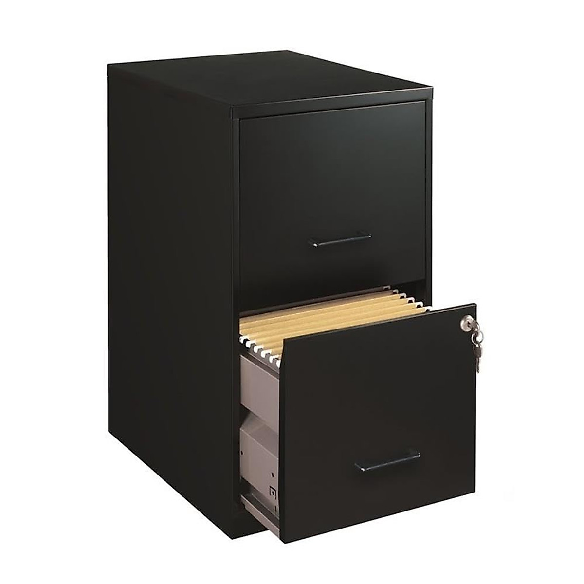 Scranton & Co Metal 2 Drawer Letter File Cabinet in Black