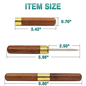 3 PCS Ice Pick Stainless Steel with Wooden Handle and Safety Cover Portable for Kitchen, Bars, Bartender, Picnics, Camping, And Restaurant - Professional Ice Pick for Kitchen or Bar Accessories