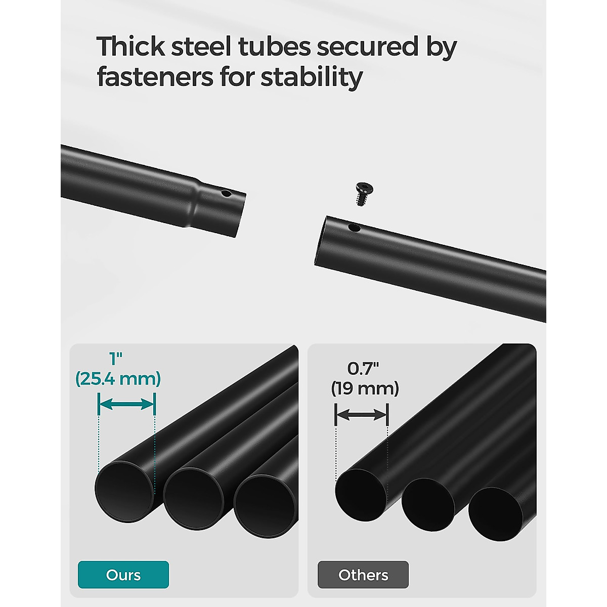 SONGMICS Clothes Rack, Clothing Rack with Shelves, Garment Racks Heavy Duty, Double Rod Clothes Rack with 6 Hooks, Clothes Storage and Display, for Living Room, Bedroom, Ink Black UHSR109B01