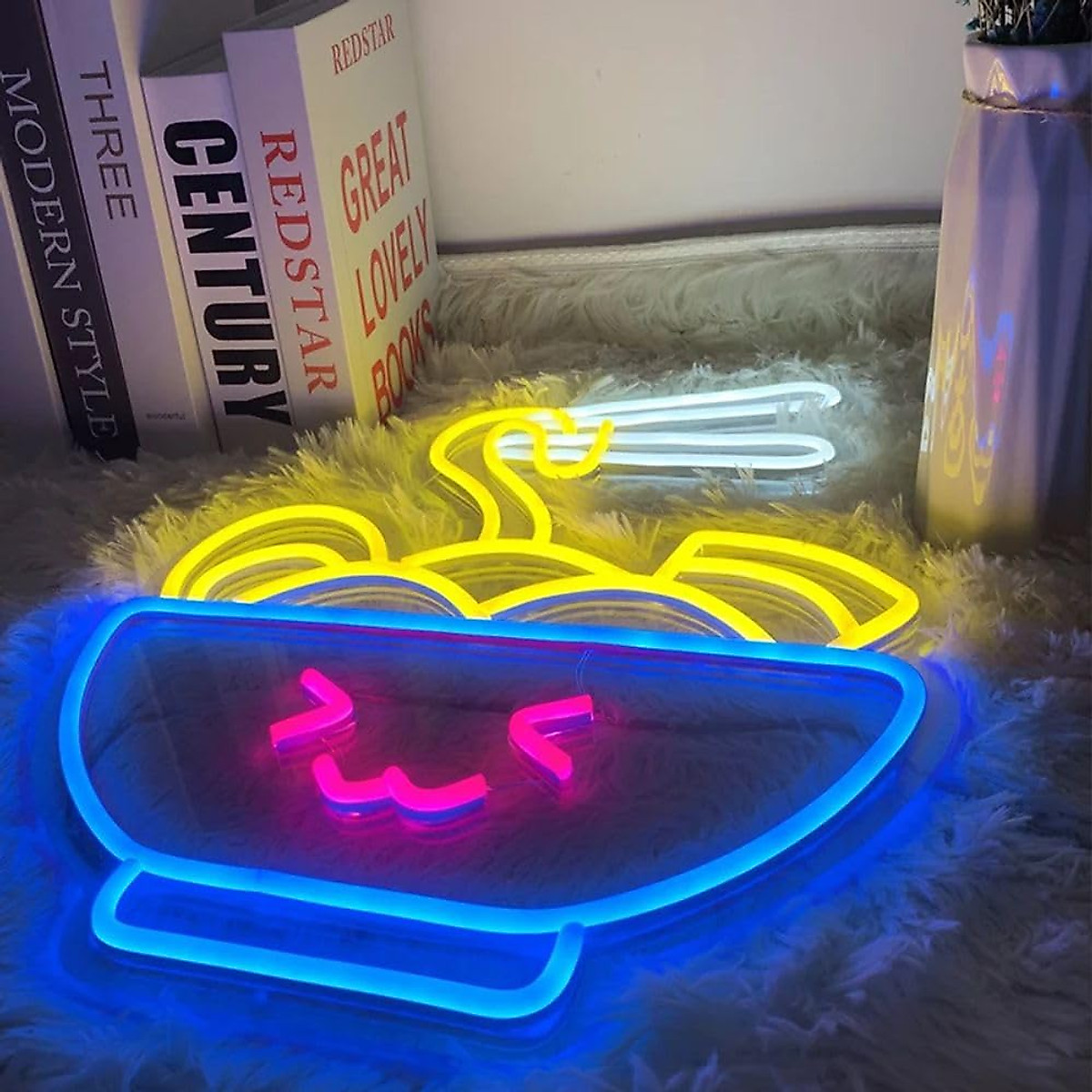 AMANYMX Ramen Neon Sign Custom Led Neon Signs for Wall Decor,Noodle Light Up Signs,Personalized Led Neon Signs for Resturant Home Kitchen Dinning Room Decorations,Size:17inch