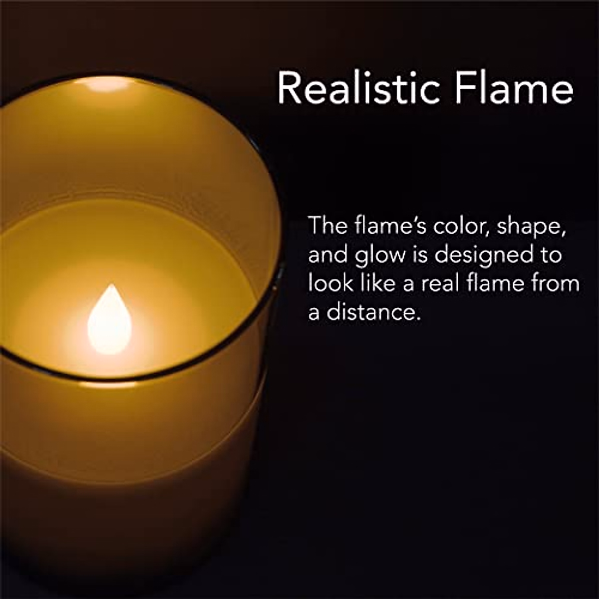 Softflame Flickering Flameless Glass LED Candles with Remote Control, 3D Flame Battery Operated Candles in Real Wax for Indoor Use and Home décor, Set of 3: 3"x4", 3"x5", 3"x6" Gray