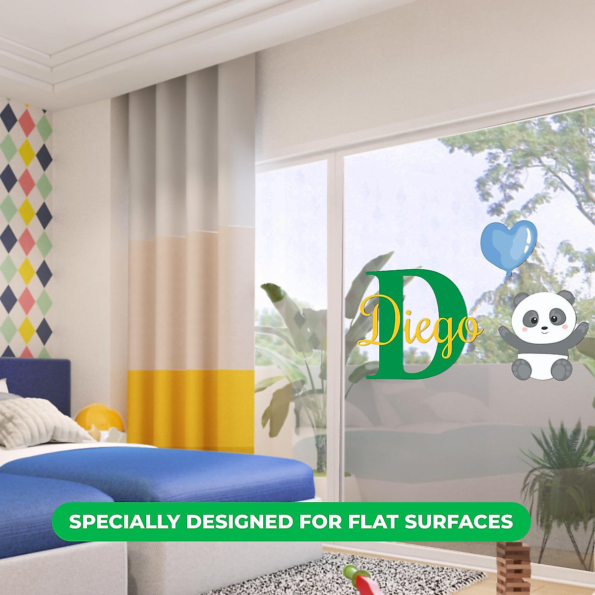 EGD Custom Name and Initial Panda Wall Decals | Panda Decorations for Kids | Room Decorations for Boy & Girl | Nursery Wall Decor | Panda Party Decorations | Multiple Customization Options