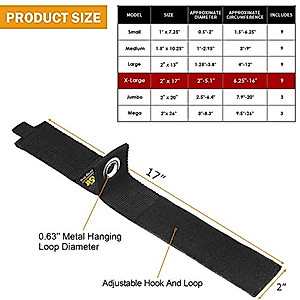 LuBanSir 9 Pack Extension Cord Holder, 17" Heavy Duty Hook and Loop Storage Strap Fit Extension Cords, Garden Hoses, Rope, RV Storage and Organization