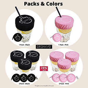 DRINKYD™ The Drink Cover for Alcohol Protection and Spiking Prevention - Washable & Reusable w/Keychain - PINK / 1 pack