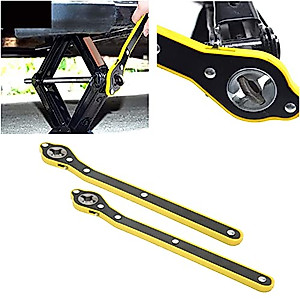 Pair 13.4in Ratchet Set, 2T Load Bearing, Positive and Negative Reversing Knob Designdrive Ratchet Handle Suitable for Small Cars Such As Cars, Suvs, and Trucks(Cars Below 2T)