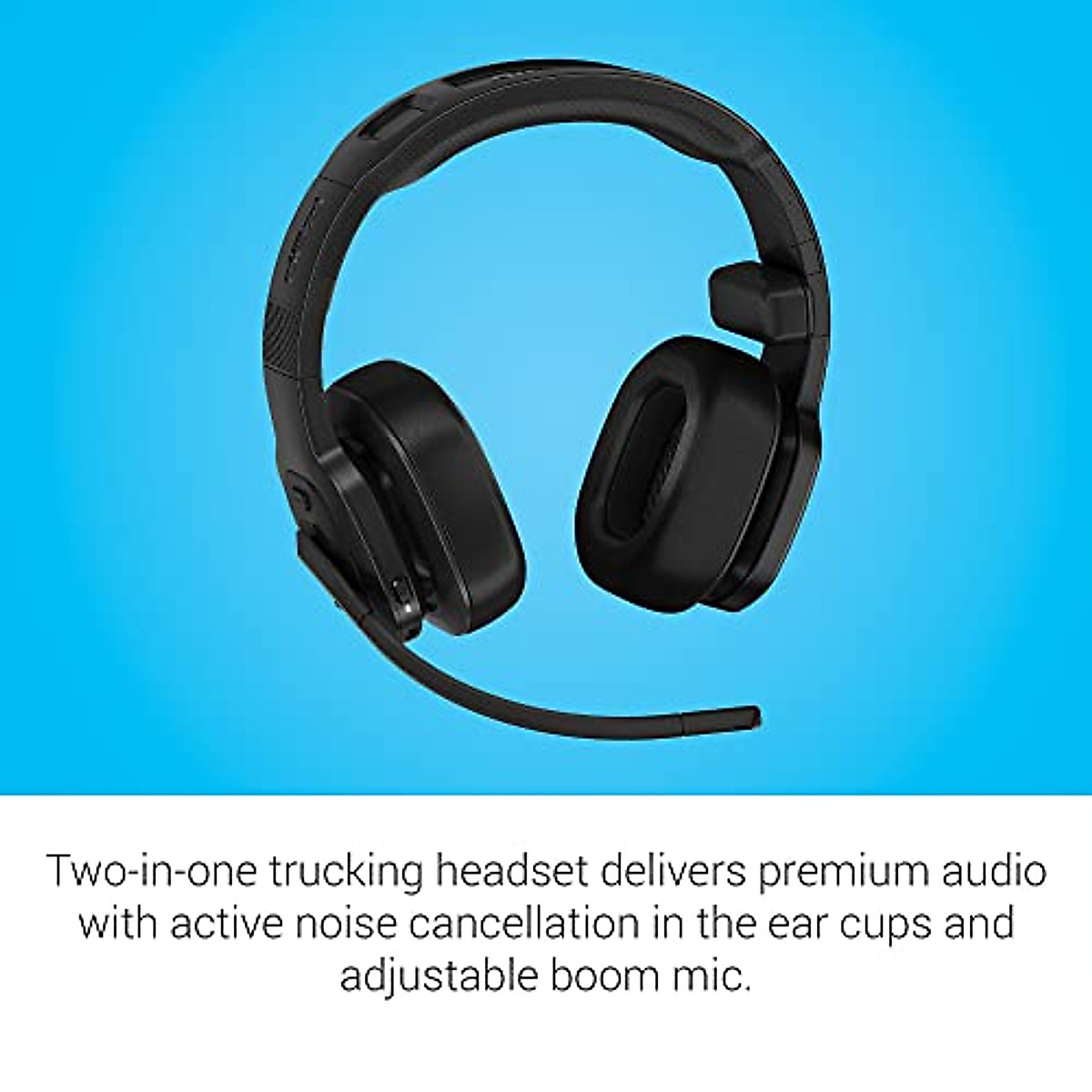 Garmin dēzl™ Headset 200, 2-in-1 Premium Trucking Headset, Active Noise Cancellation, Superior Battery Life and Memory Foam Ear Pads,Black