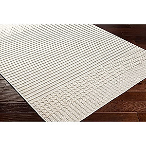 Mark&Day Washable Area Rugs, 8x10 Burkesville Bohemian/Global Ivory Washable Area Rug, Ivory / Black Carpet for Living Room, Bedroom or Kitchen (7'10" x 10'1", Machine Washable )
