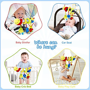 FPVERA Infant Car Seat Toys for Babies 0-6 Months: Travel Baby Toy for Rear Car Seat, Adjustable Mobile Activity Arch with Music, Sensory Hanging Toy Fits Safety Car Seats, Crib, Stroller (Colorful)