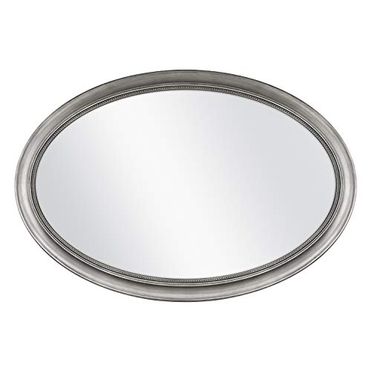 MCS Beaded Oval Mirror, 21 x 31 in, Pewter