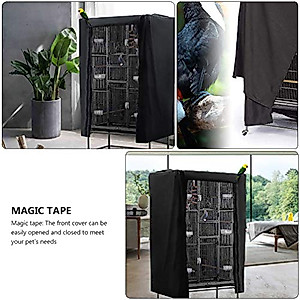 WINOMO Universal Bird Cage Cover Washable Good Night Birdcage Cover Easy to Put On, Take Off Pet Cage Cover(Black)