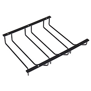 Dianoo 24CM Wine Glass Rack Under Cabinet Black, Stemware Rack, Wire Hanging Rack, Wine Glass Holder With Screws, 3 Rows