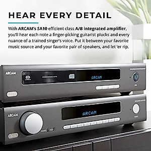 Arcam SA10 Class A/B Integrated Amplifier - 50W of Power Per Channel - 5 Analogue Inputs & 3 Digital Inputs - Easily Connects to Surround Sound System