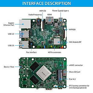 GeeekPi Rock Pi 4 Model SE Starter Kit with Rock Pi 4 SE 4GB Single Board Computer, Rock Pi 4 SE Case, Rock Pi 4 SE 4007 PWM Fan with Speed Control and Rock Pi 4 SE Heatsinks