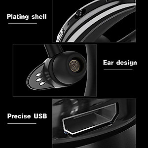 Agkey Wireless Earpiece Voice Command Wireless Headset Noise Cancelling Wireless Headset in-Ear Headphone Business Earphones Compatible with Android iOS Smart Phones Laptop for Office Driver Trucker