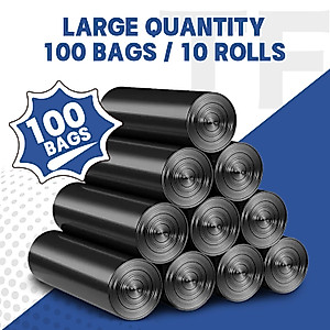 Large Contractor Trash Bags 40-45 Gallon - 100 Count Heavy Duty Black Garbage Bags Unscented Thick Commercial Trash Can Liners for Construction Industrial Yard Outdoor Lawn and Leaf