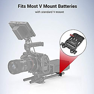 SmallRig V Mount Battery Plate, V-Lock Mount Battery Plate with Dual 15mm Rod Clamp for Camera Power Supply - 3016