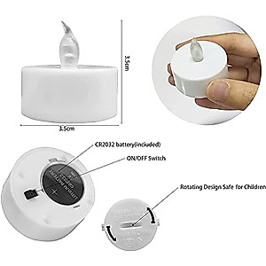 OSHINE 24-Pack Flameless Tea Lights LED Tea Lights Candles,Flickering Tea Candles Battery Included as Halloween Lights,Pumpkin Decoration,Holiday,Garden,Wedding,Party,Décor Warm Yellow