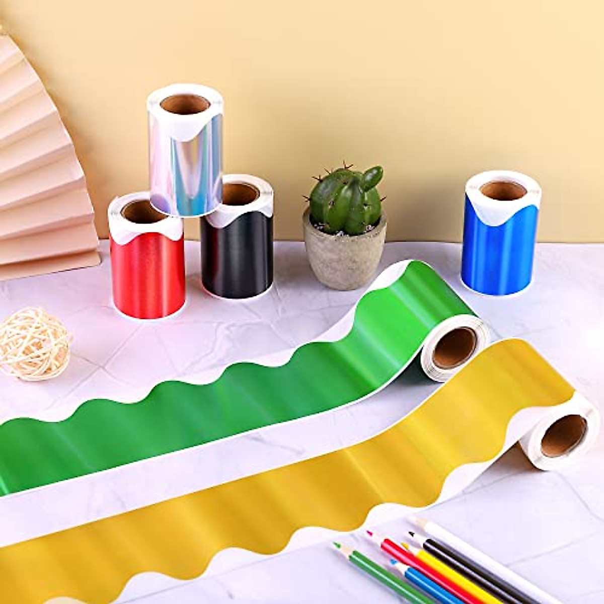 Vibrant 6 Rolls 197 Feet Bulletin Board Border - HOBBY HORSE