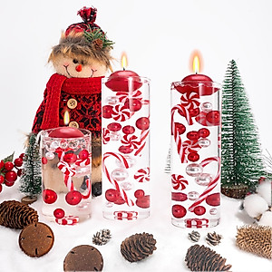 YTTYXGS 6075 Pieces Christmas Vase Filler Beads Floating Pearls and Candy Water Gel Beads for Vase Filler Table Centerpieces Christmas Party Decoration Suitable for 3 vases