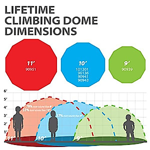 Lifetime 90951 Geometric Dome Climber Jungle Gym, 5.5' High x 11' Wide, Mantis Green & Bronze, 66-Inch