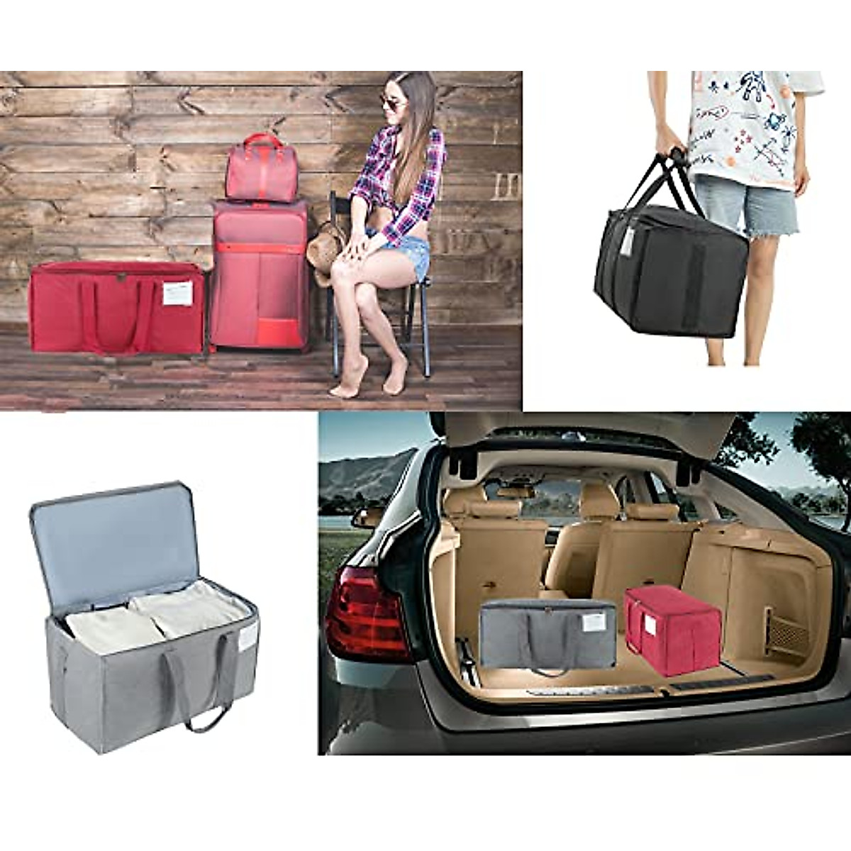 Dongawin Heavy-duty oversized storage bags, moving bag, tote bag for travel, luggage bags, camping, Christmas decoration storage., Gray, One Size