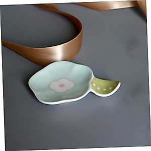 Housoutil 3pcs Spoon Holder Sushi Dish Dip Sauce Bowl Chopsticks Rests Holders Chopstick Stand Dessert Plate Snack Bowl Seasoning Bowl Dip Dish Chopstick Rest Condiment Dish Mini Ceramics