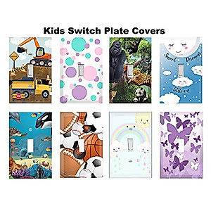 Girls Light Switch Cover Plate Kids Decorative Nursery Teen Toddler Room Decor Bedroom Bathroom Playroom (Pastel Unicorn)