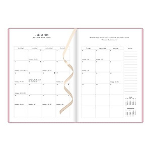 Letts of London Inspire Academic Weekly/Monthly Planner, August 2023 to July 2024, Week-to-View, Sewn Binding, Multilingual, A5 Size, 8.25" x 5.875", Pink (C031388-24)