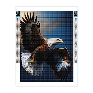 5D DIY Diamond Painting Kits Full Drill,Diamond Painting Kits Art,Animal Diamond Art, Handsome Eagle Diamond Painting Craft for Home Office Wall Decor 8x12 inch